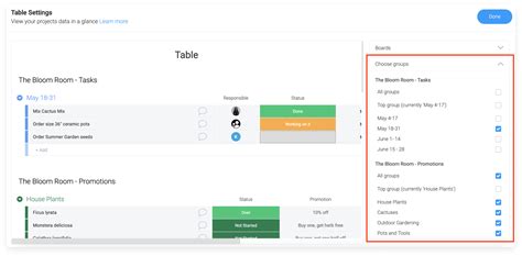 The Table Widget Support