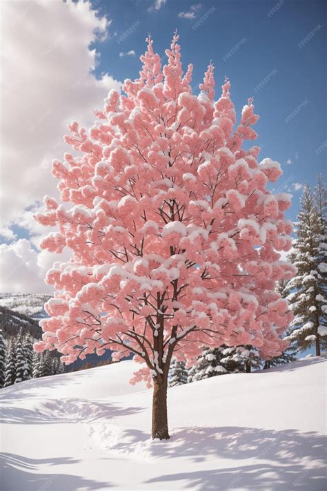 Premium Photo Orange Colour Tree And Pink Colour Tree