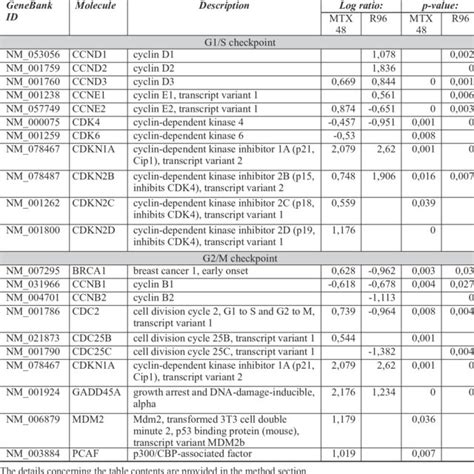 Pdf Expression Of Cell Cycle Checkpoints Regulatory Genes During Methotrexate Induced