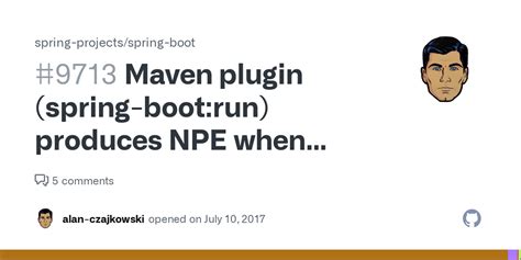 Maven Plugin Spring Bootrun Produces Npe When Empty Argument Is Passed In Plugin Config