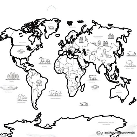 Printable Coloring Pages World Globe