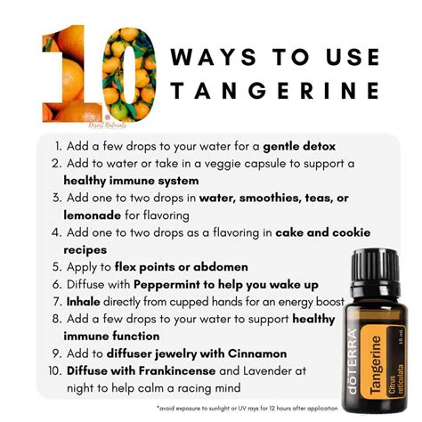 Doterra Tangerine Essential Oil 15ml Essential Oil Blends Recipes