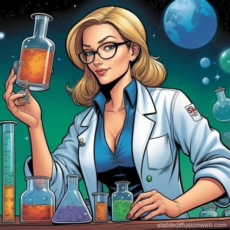 Adult Cartoon Scientist Girl