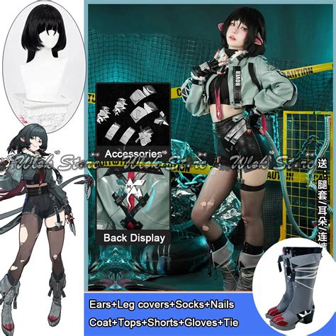 Zenless Zone Zero Jane Doe Cosplay Outfit Wig Zzz Jane Doe Jacket Tail