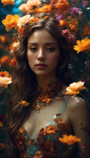 Premium Ai Image Girl With Flower