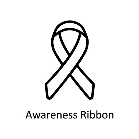 Awareness Ribbon Vector Outline Icon Style Illustration Eps 10 File