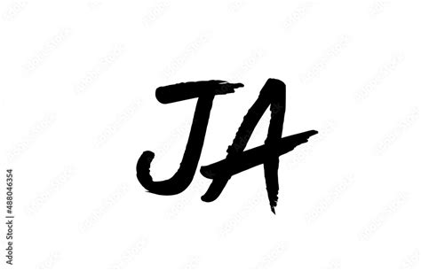 JA Alphabet Letter Logo Icon Design In Black And White Grunge