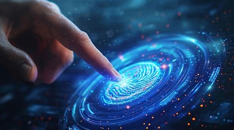 Digital Fingerprint Scanning Technology Premium Ai Generated Image