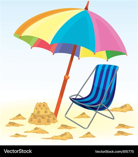 Beach Umbrella Chair Royalty Free Vector Image