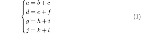 Empheq How To Write Equation Where All Equation Are In Only Opening Curly Bracket And There Is
