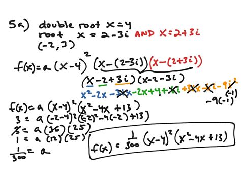 Writing Polynomial Functions 5a Math High School Math