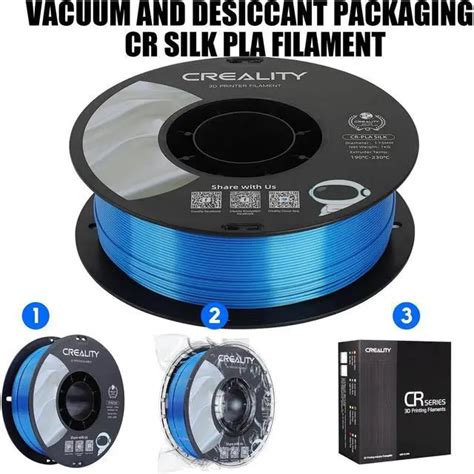 Creality Silk Pla Filament 12 Pack 1 75mm High Gloss Texture 2 2lb