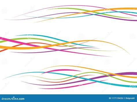 Set Of Abstract Color Curved Lines Stock Vector Illustration Of Curve Dynamic 117119426