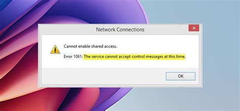 Error 1061 The Service Cannot Accept Control Messages At This Time