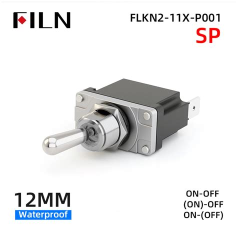 Filn Ip67 Momentary Toggle Switches On Off 12mm Waterproof Toggle Switch