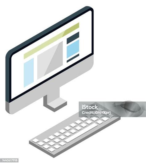 컴퓨터 아이소메트릭 아이콘입니다 키보드와 마우스가 있는 작업 공간 모니터 0명에 대한 스톡 벡터 아트 및 기타 이미지 0명 개념 데스크탑 컴퓨터 Istock