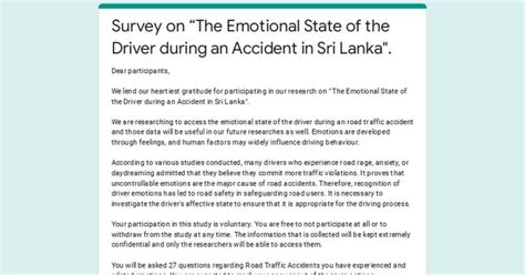Randi Hathnagoda On Linkedin Survey On “the Emotional State Of The Driver During An Accident In