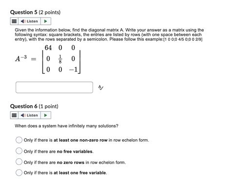 Solved Given The Information Below Find The Diagonal Matrix Chegg