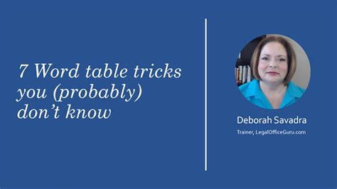 7 Table Tricks You Probably Dont Know Legal Office Guru