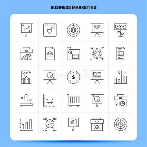 Outline 25 Business Marketing Icon Set Vector Line Style Design Black
