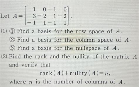 Solved Et A 132101121101 1 1 Find A Basis For Chegg Com