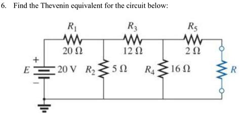 Solved Find The Thevenin Equivalent For The Circuit Below