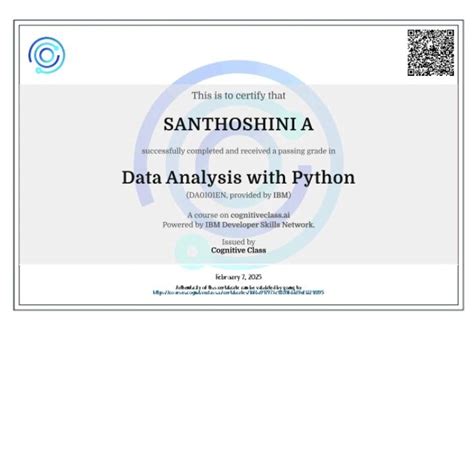 Dataanalysis Python Datascience Cognitiveclass Learning Skills Santhoshini Alaguvel