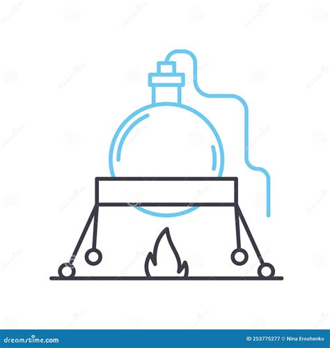 Teken Van Het Teken Van Het Lijnsymbool Van Het Scheikundige Laboratorium Overzichtssymbool Van
