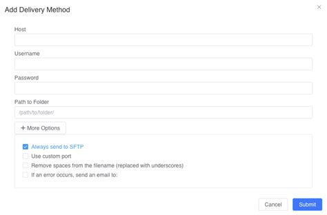 Sftp Delivery Method