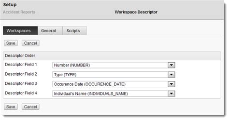 Specify Descriptor Fields