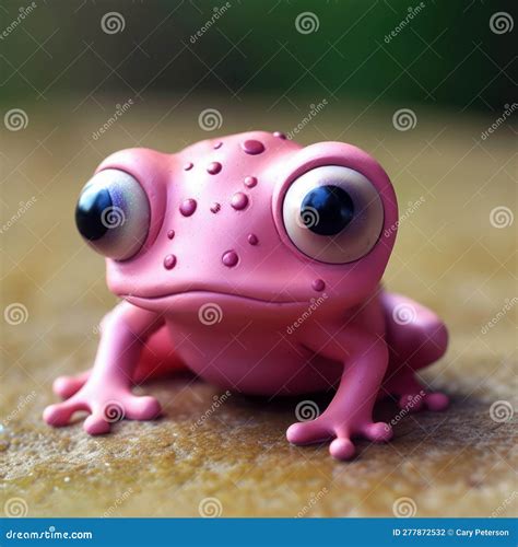 A Cute Frog With A Big Haircut And Big Eyes Royalty Free Stock Image