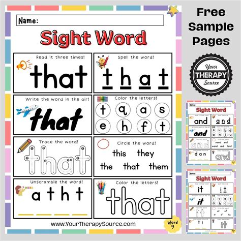 Sight Words Worksheets For Kindergarten Free Printables Worksheets