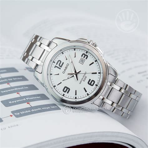 【金台鐘錶】casio卡西歐 Mtp 1314d 7a 男錶 白x銀 日期顯示 不鏽鋼錶帶 50m防水 蝦皮購物