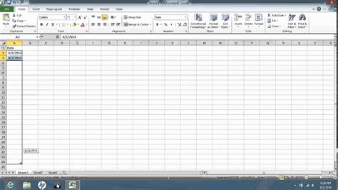 Excel Date Column Creation Youtube