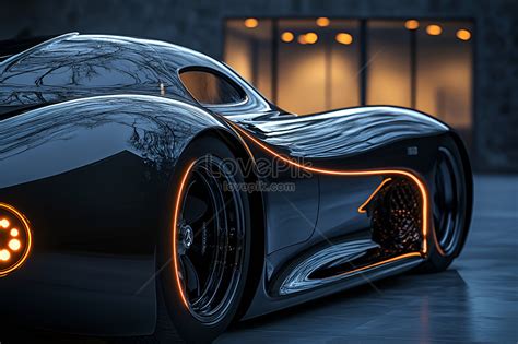 미래의 자동차 실루엣