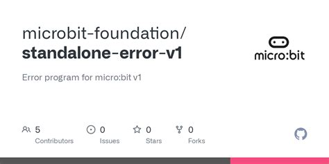 Github Microbit Foundationstandalone Error V1 Error Program For