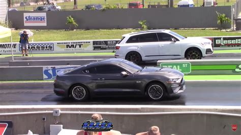 Hulking Audi Sq7 Drags Ford Mustang Gt Shows Why The World Is Mad