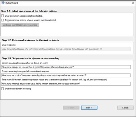 Configure Event Response Policies Session Recording 2503
