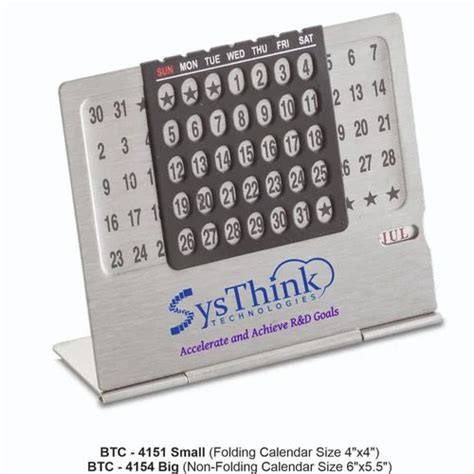 Silver Square Metal Desk Calendar With Clock For Office At ₹ 105 Piece In Rajkot