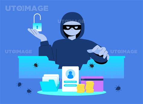 보안벽을 뚫고 개인정보 파일 신용카드 정보등을 훔치는 해커 유토이미지 상세페이지 베이직샵 일러스트 21821982