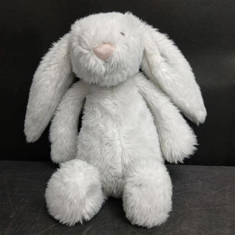 Jellycat Medium Bashful Bunny 12 4081 Plush Soft Toy Silver Grey White Cp £68 00 Picclick Uk