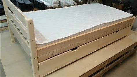 Деревянная односпальная кровать с ящиками из лиственницы Youtube