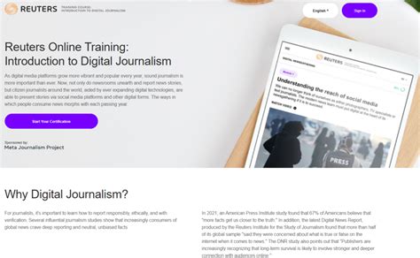 Reuters Offers Free Digital Journalism Course