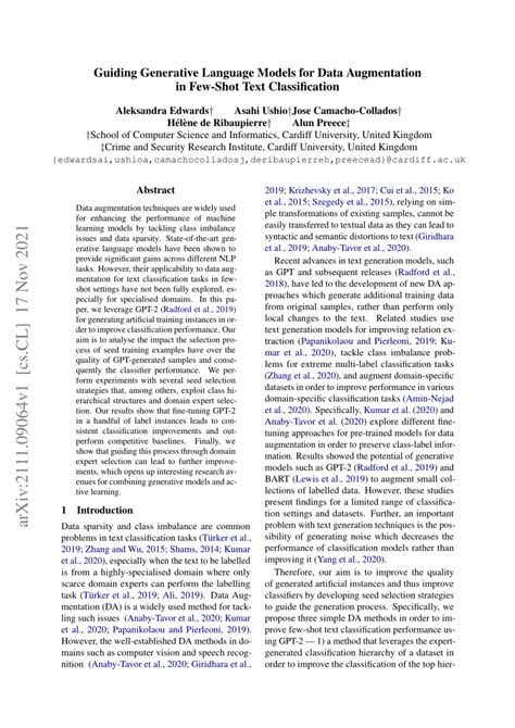 Pdf Guiding Generative Language Models For Data Augmentation In Few Shot Text Classification