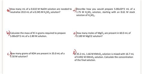 Solved How Many ML Of A MNaOH Solution Are Needed To Chegg Com
