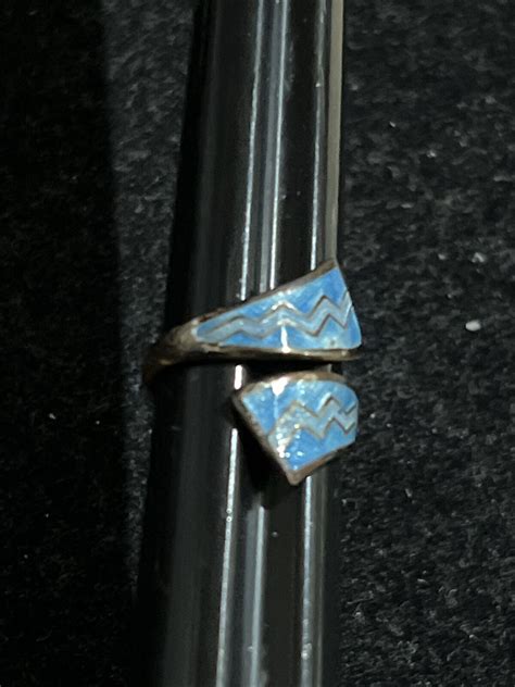 Amco Vintage Crossover Bypass Enamel Sterling Silver … Gem