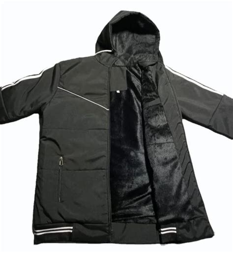 Black Hooded Polyester Jacket Men At ₹ 400piece In Beelna Id