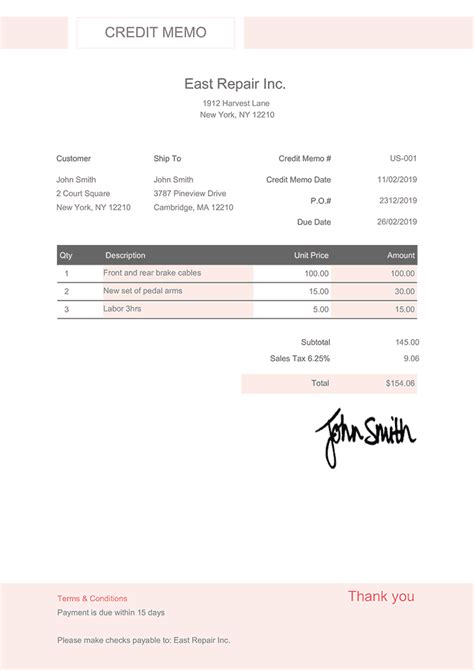 Credit Memo Templates Quickly Create Credit Memos