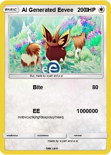 Pokémon AI Generated Eevee Bite My Pokemon Card