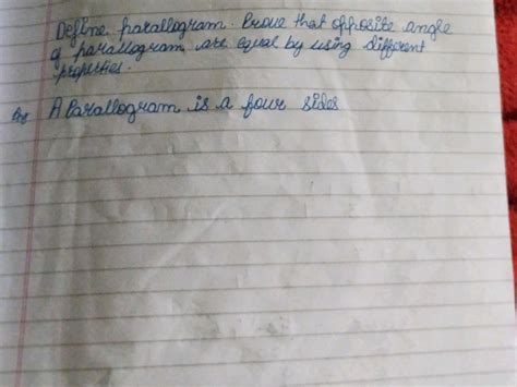 Define Parallelogram Prove That Opposite Studyx